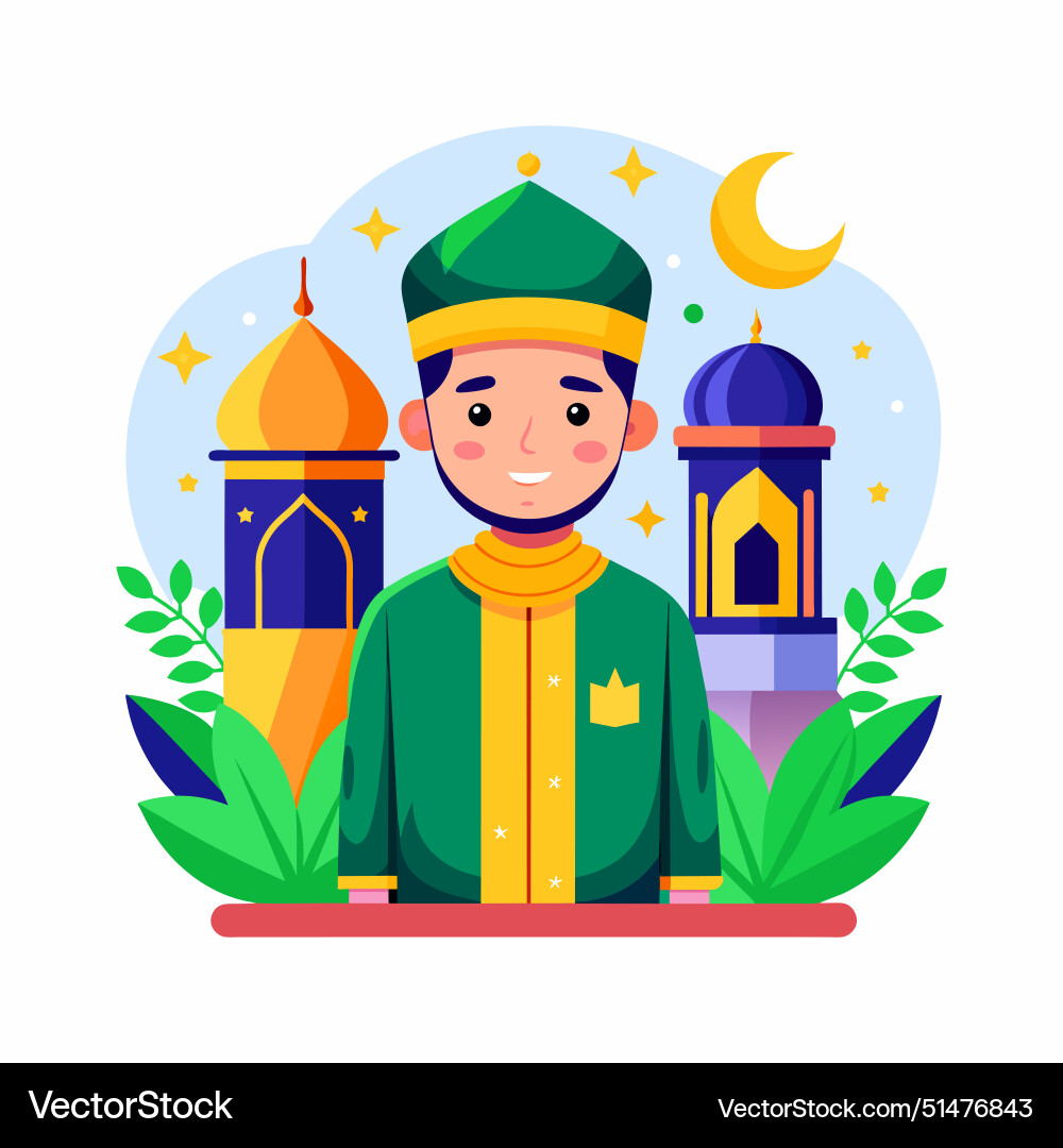 Flat for islamic ramadan celebration Royalty Free Vector