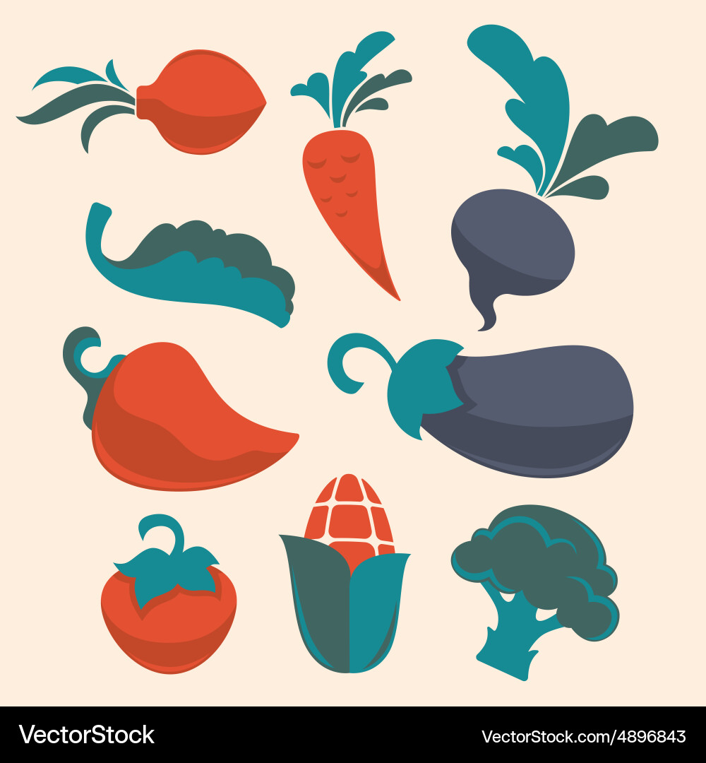 Fresh vegetables Royalty Free Vector Image - VectorStock