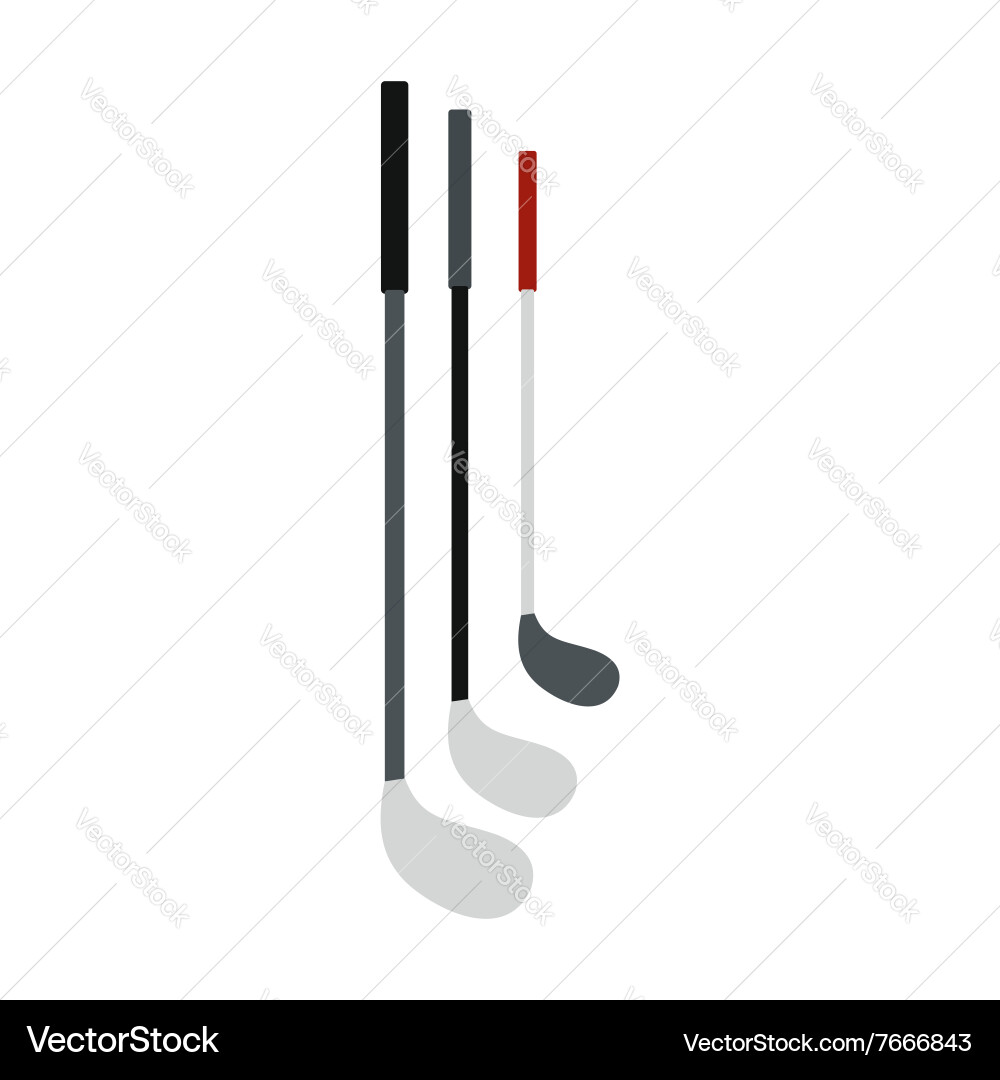 Golf clubs flat icon Royalty Free Vector Image