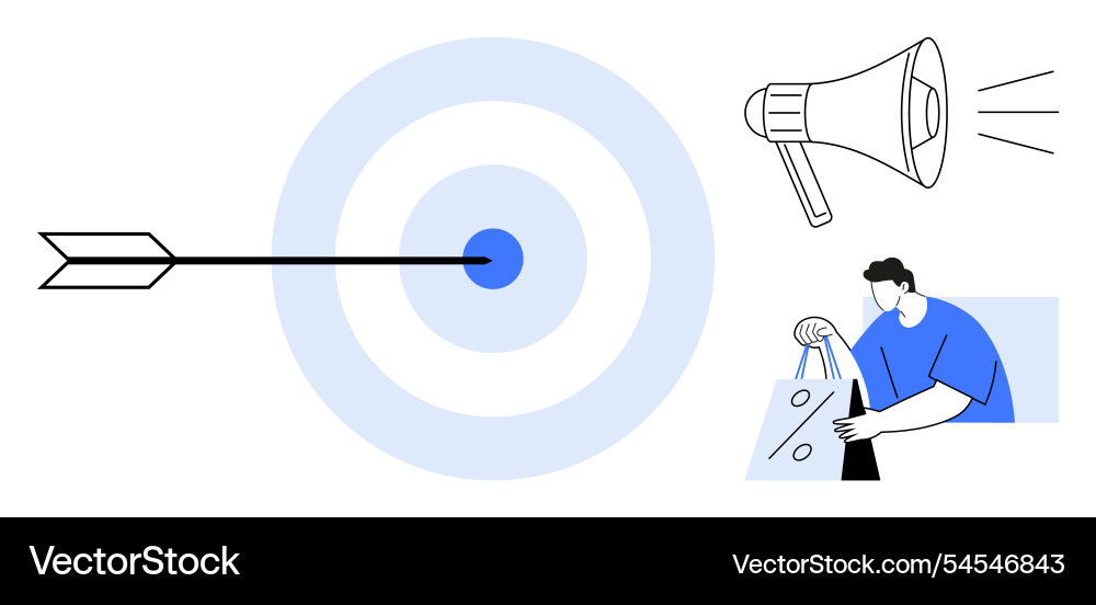 Marketing strategy with target Royalty Free Vector Image