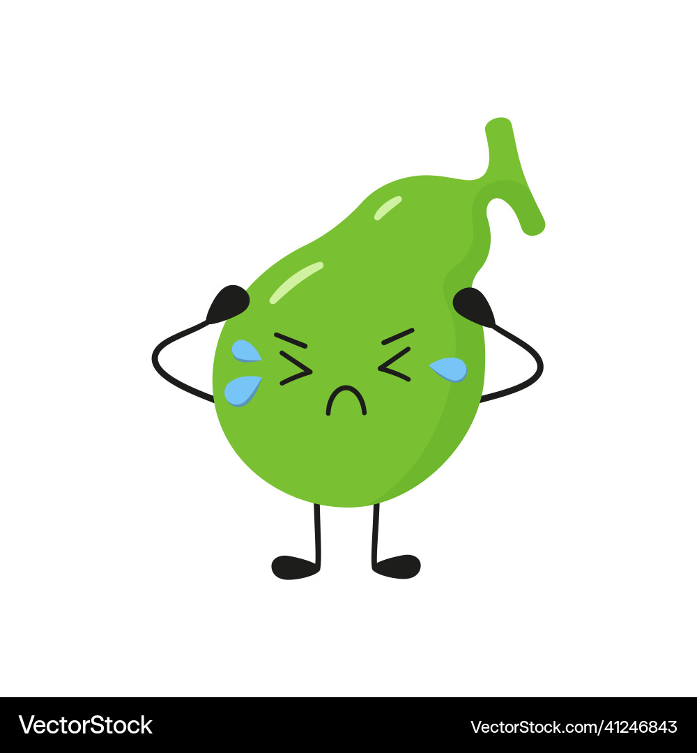 Sad Gallbladder Characters - Cholecystitis Vector Image
