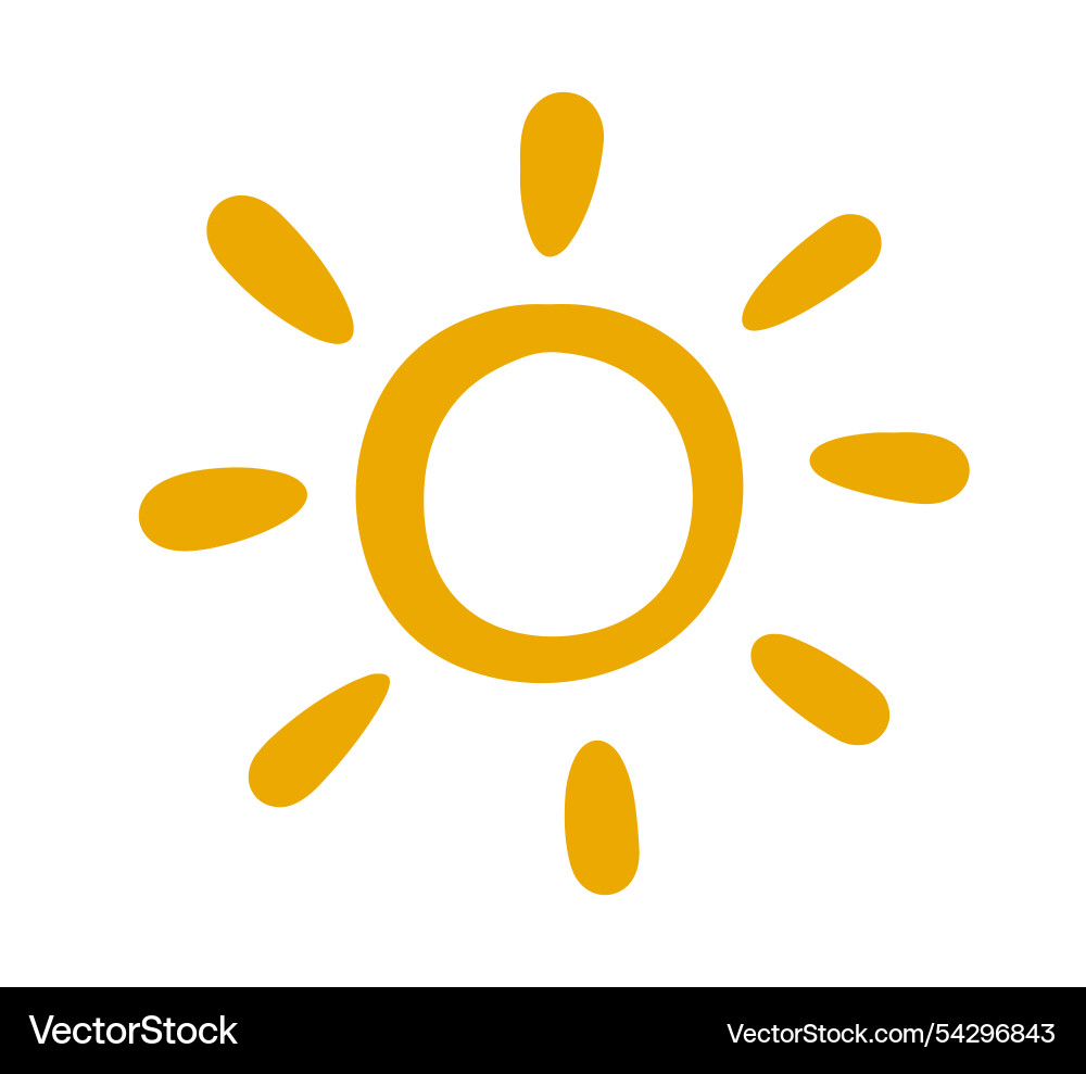 Scribble sun hand drawn doodle clip art Royalty Free Vector