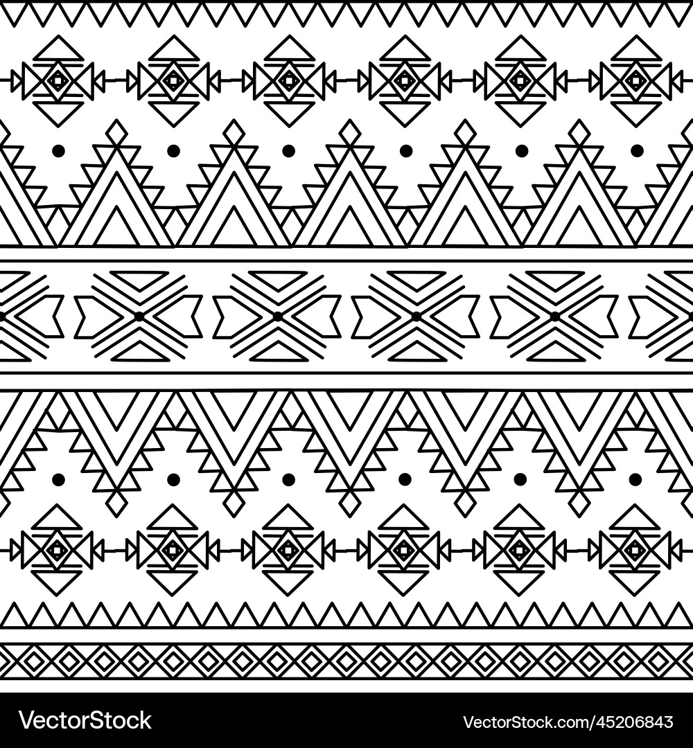 Tribal geometric seamless pattern with ethnic Vector Image