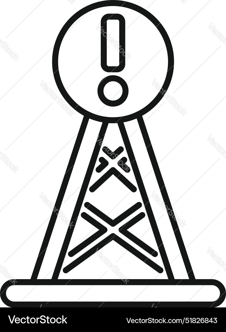 Warning exclamation point sign on metal structure Vector Image