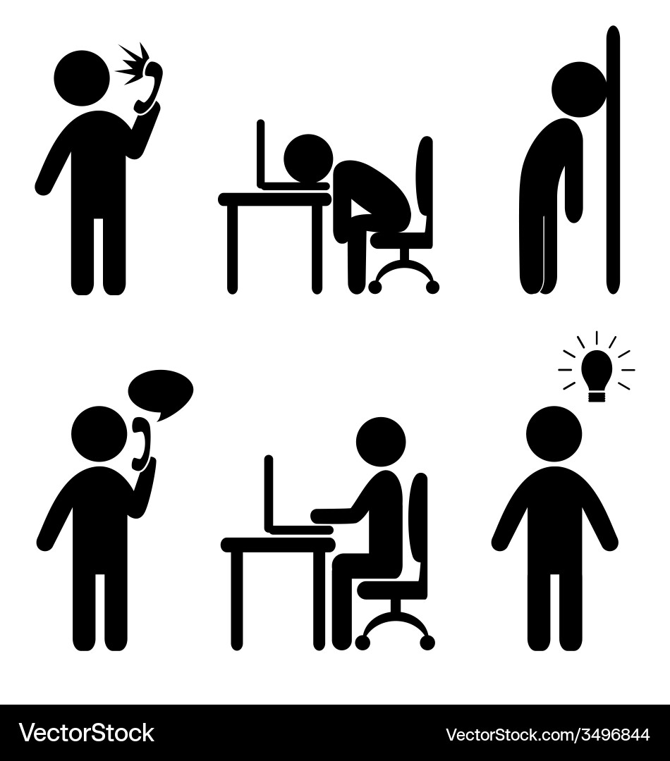 Business situation icons Royalty Free Vector Image