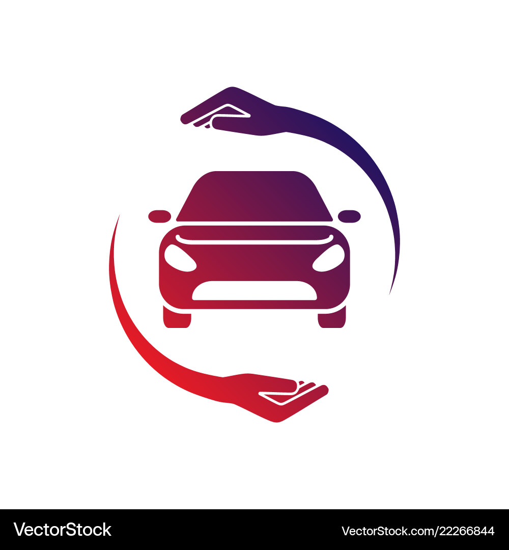 Car logo with circle hand colorful Royalty Free Vector Image
