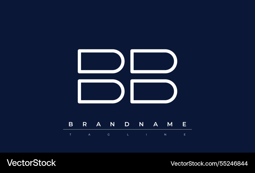 Creative bb letter initial logo image Royalty Free Vector
