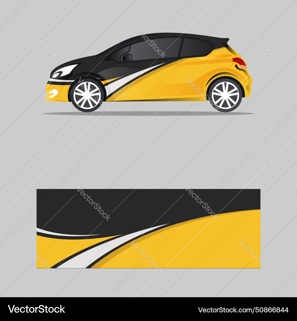 Graphic wavy abstract lines racing wrap decal Vector Image