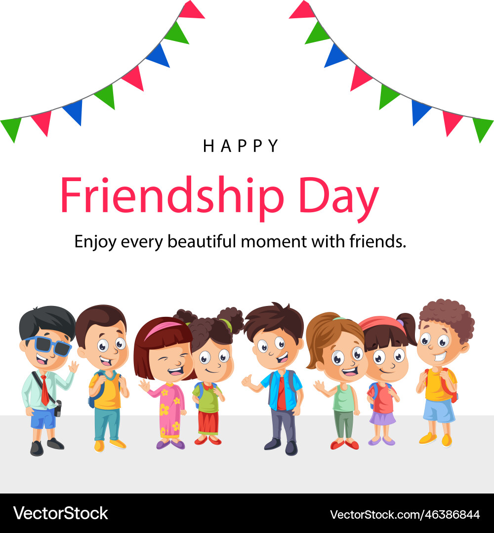 Happy friendship day banner design Royalty Free Vector Image