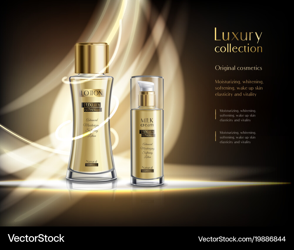 Luxury cosmetics realistic advertisement poster Vector Image