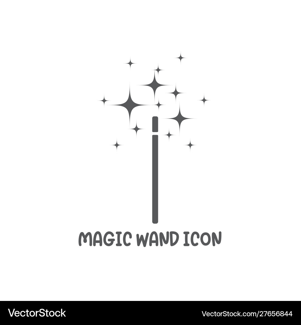 Magic wand icon simple flat style Royalty Free Vector Image