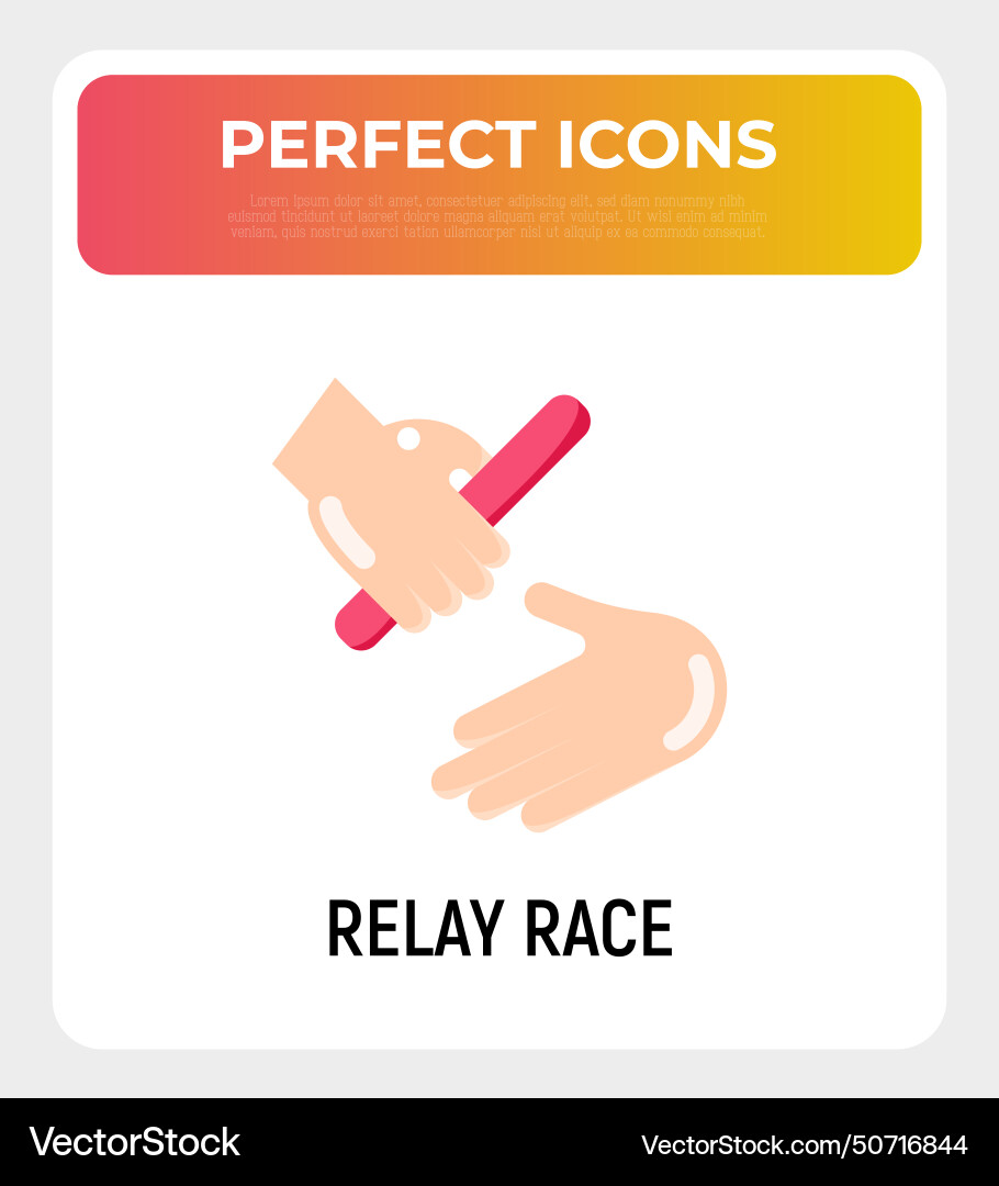 Race relay flat icon symbol of teamwork trust Vector Image