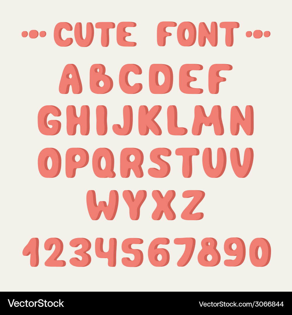 Simple colorful hand drawn font complete abc Vector Image