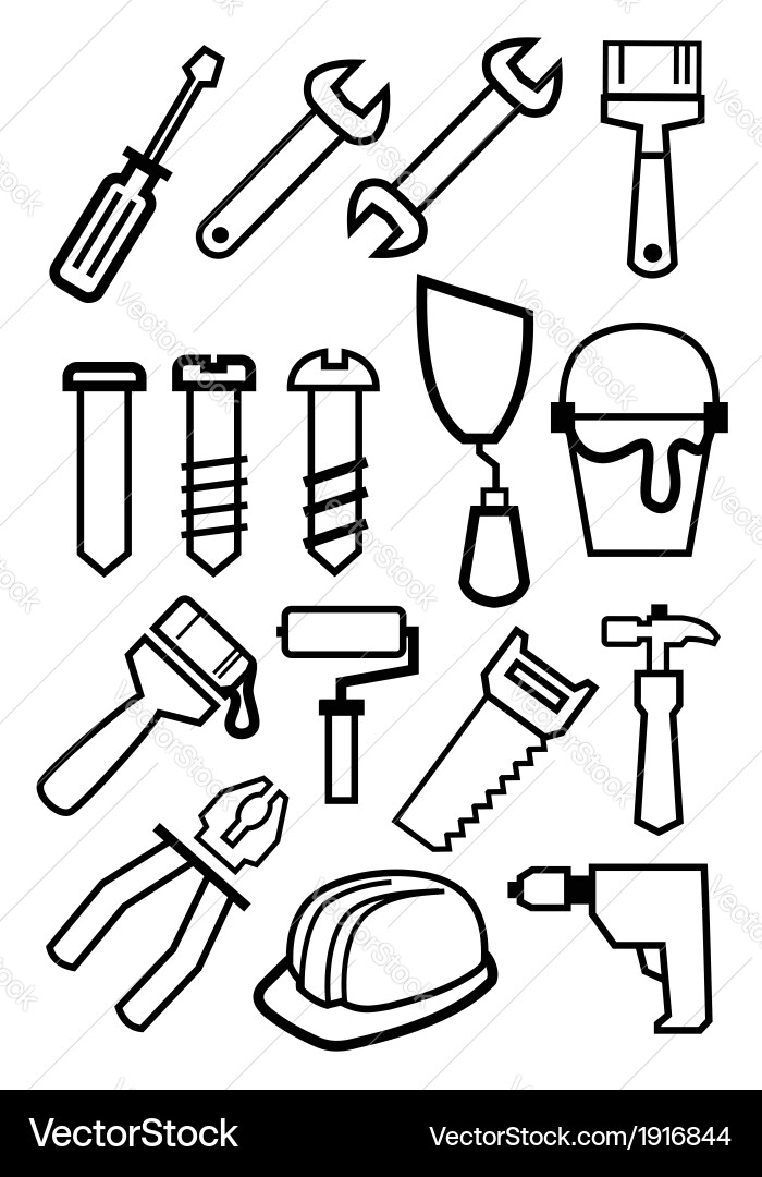 Tools set Royalty Free Vector Image - VectorStock