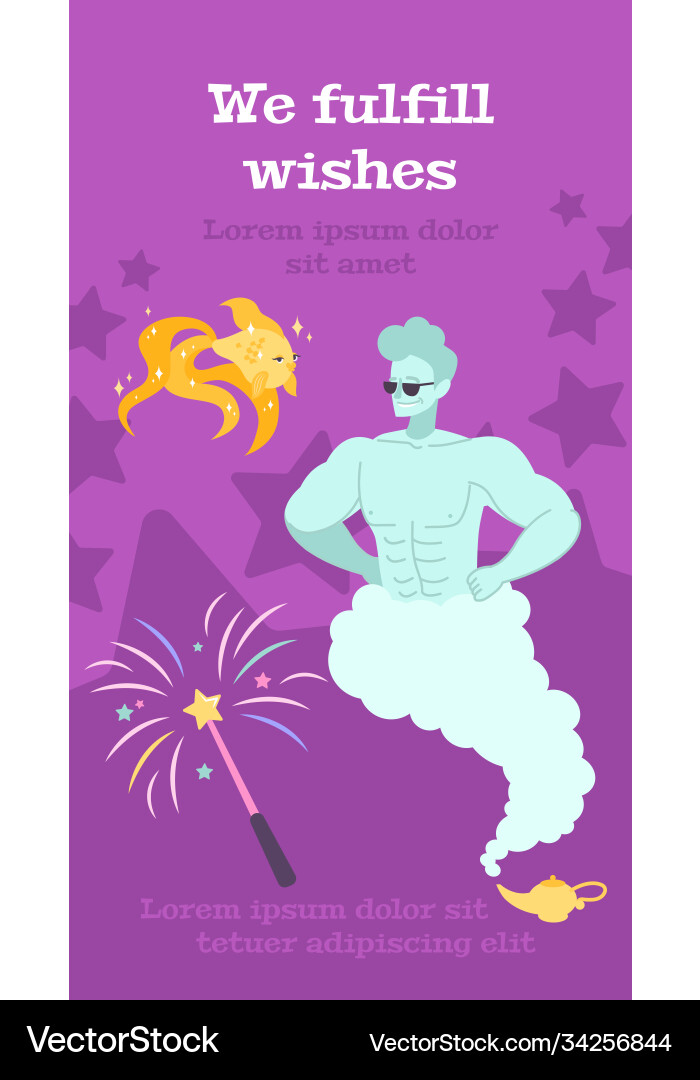 Wishmaster dream vertical banner Royalty Free Vector Image