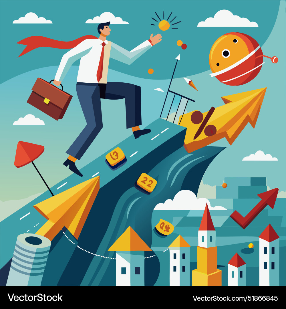Business success navigating economic challenges Vector Image
