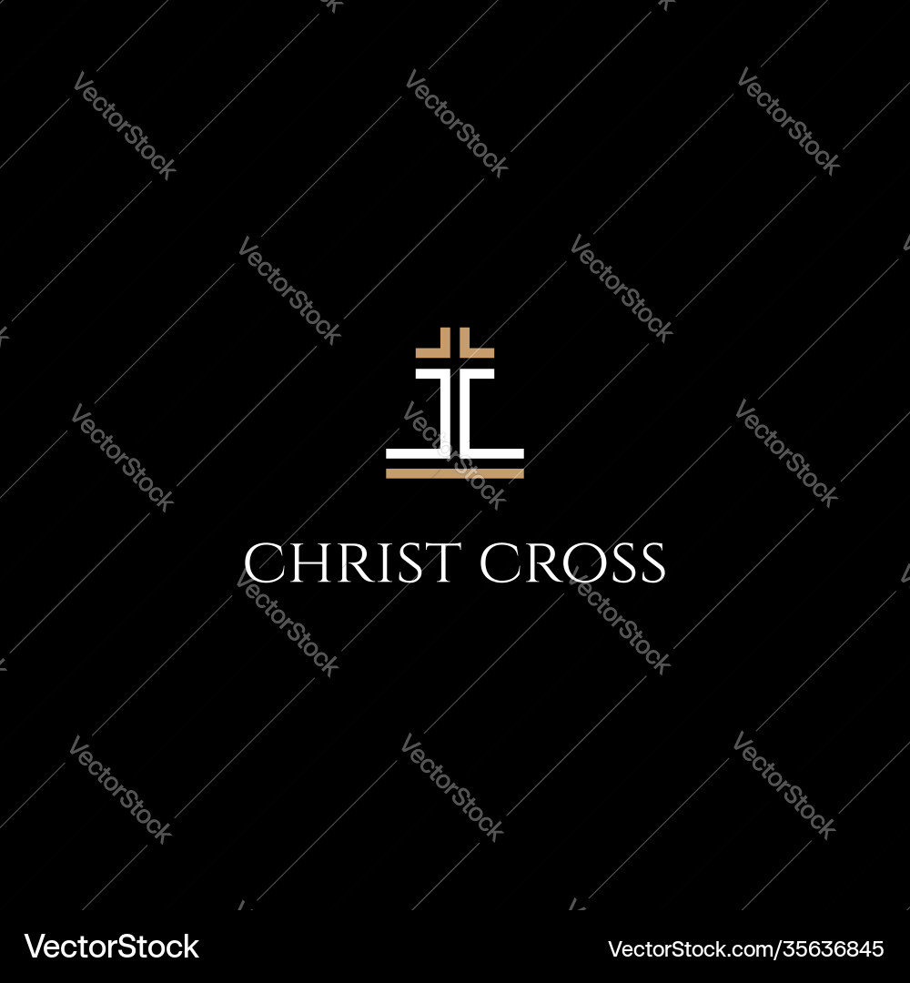 Christian Cross CC Logo Royalty Free Vector Image