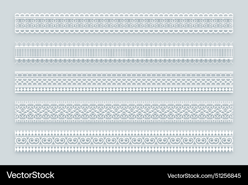 Classic style lace pattern ethnic banner in set Vector Image