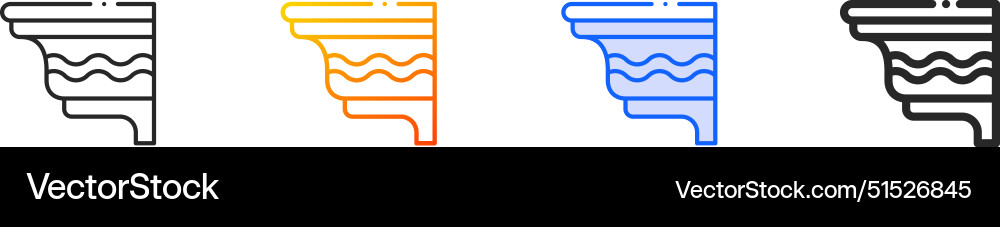 Cornice iconthin linear gradient blue stroke Vector Image