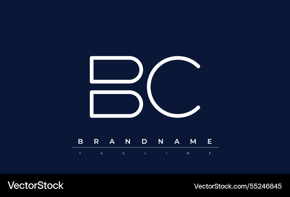 Creative bc letter initial logo image Royalty Free Vector