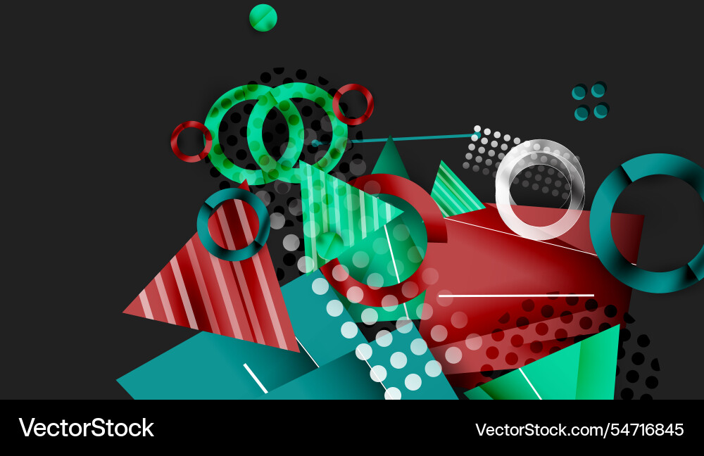Creative triangles and circles composition Vector Image