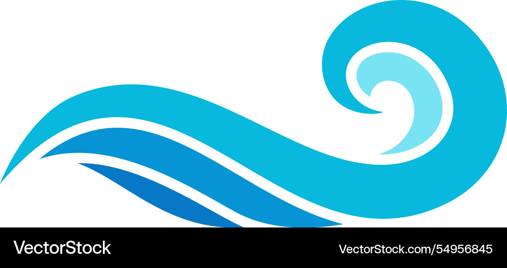 Flowing marine water wave swirl Royalty Free Vector Image