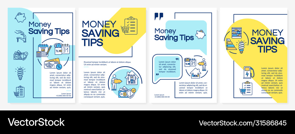 Money saving tips brochure template Royalty Free Vector