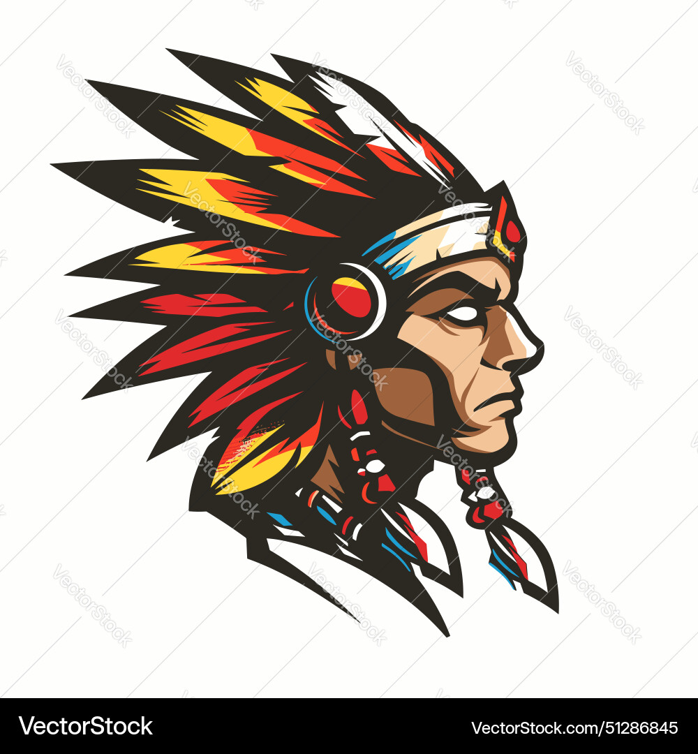 Native American Warrior Logo Royalty Free Vector Image