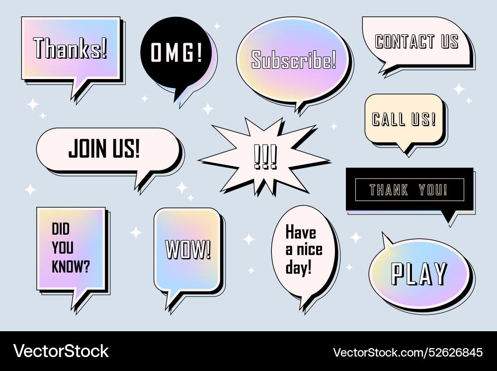 Set of speech bubble or talk icon Royalty Free Vector Image