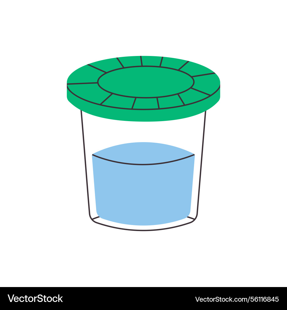Spill proof container for drawing Royalty Free Vector Image