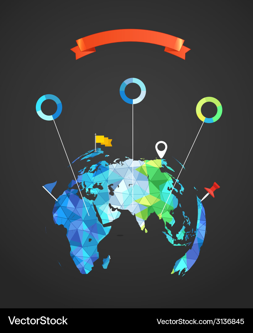 World map infographic template Royalty Free Vector Image