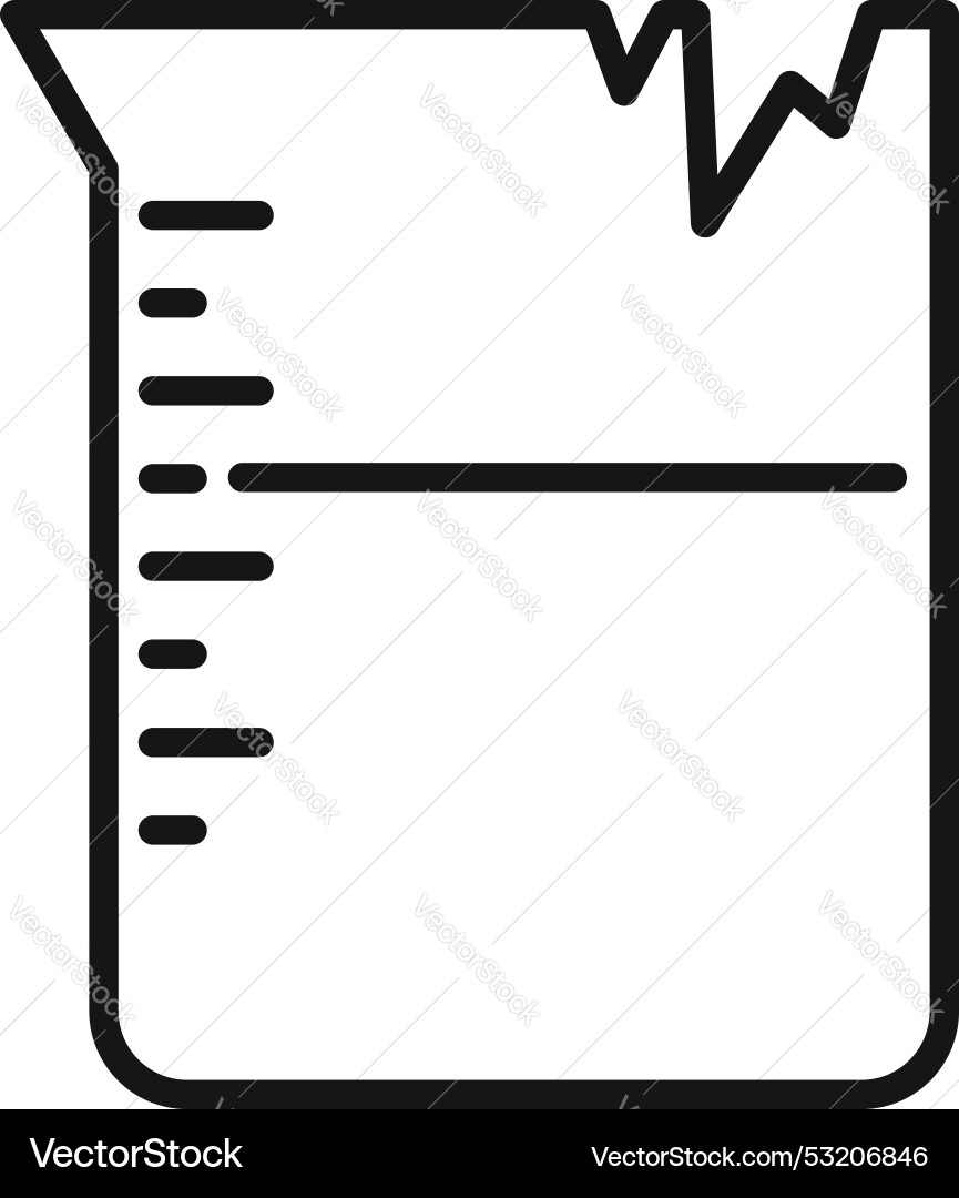 Broken beaker icon showing chemical experiment Vector Image