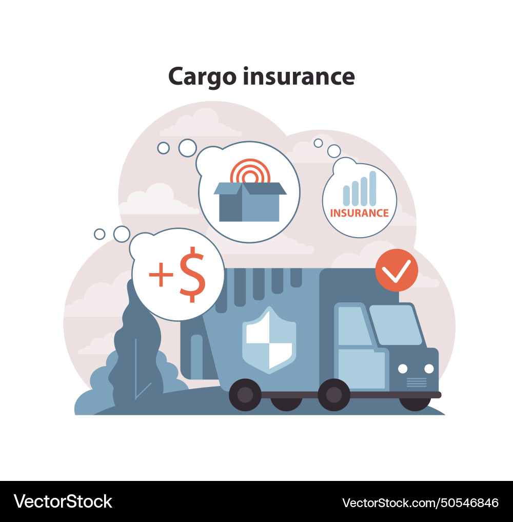 Cargo insurance concept logistics and freight Vector Image
