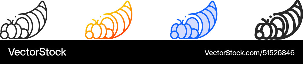 Cornucopia iconthin linear gradient blue stroke Vector Image