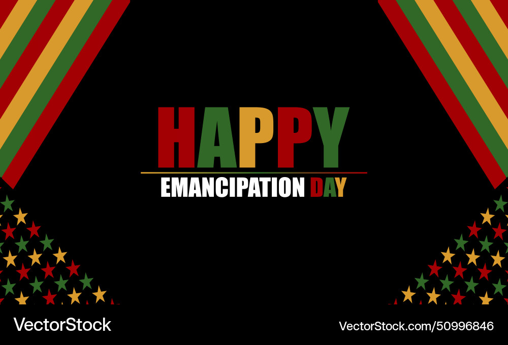 Creative text designs for a joyful emancipation Vector Image