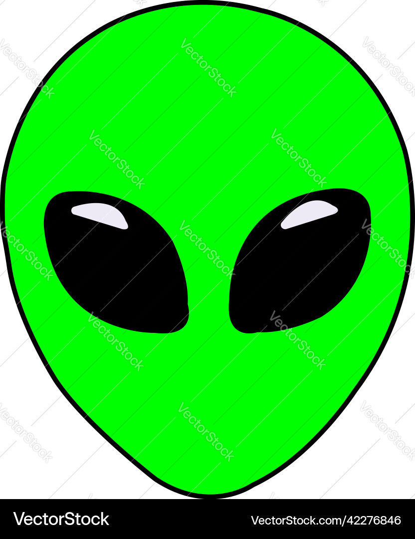 Green alien face Royalty Free Vector Image - VectorStock