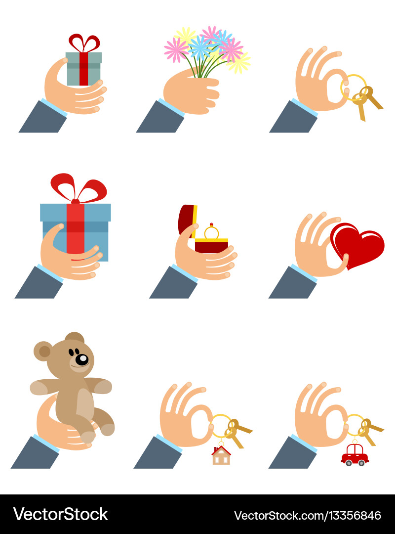 Hans with gifts Royalty Free Vector Image - VectorStock
