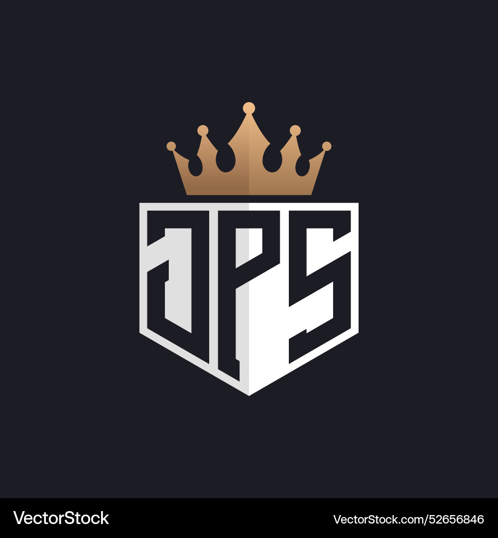 Luxury jps logo with crown elegant initials Vector Image