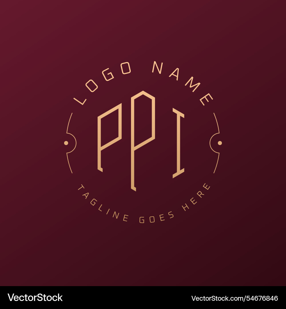 Luxury ppi logo design elegant letter Royalty Free Vector