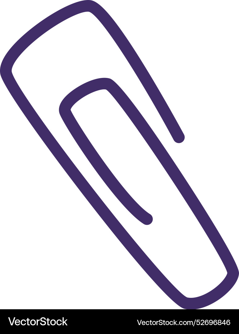 Paper clip hand drawn Royalty Free Vector Image