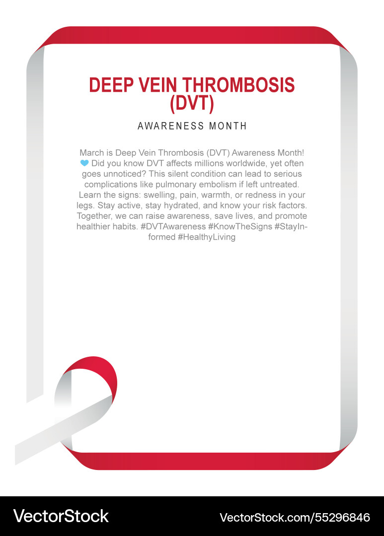 Raising awareness for deep vein thrombosis dvt Vector Image