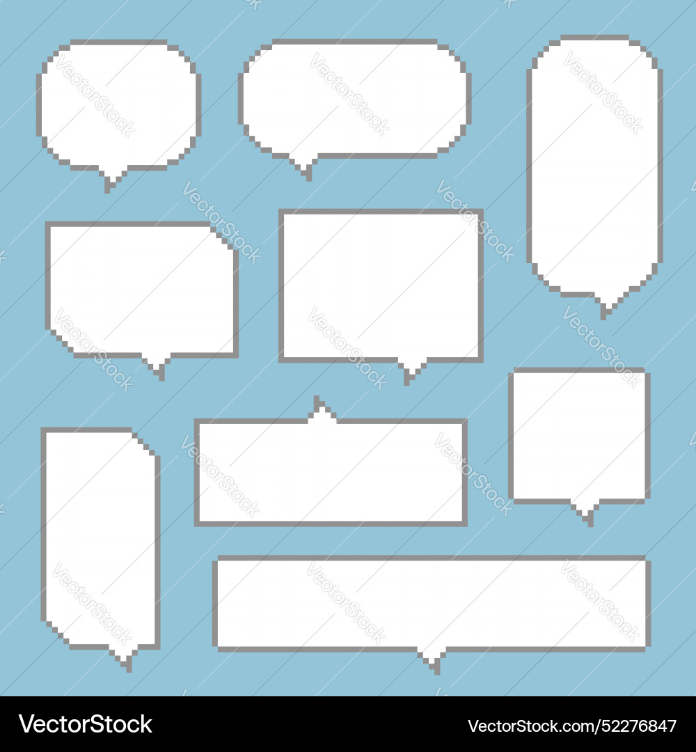 8bit pixel speech bubble balloon Royalty Free Vector Image