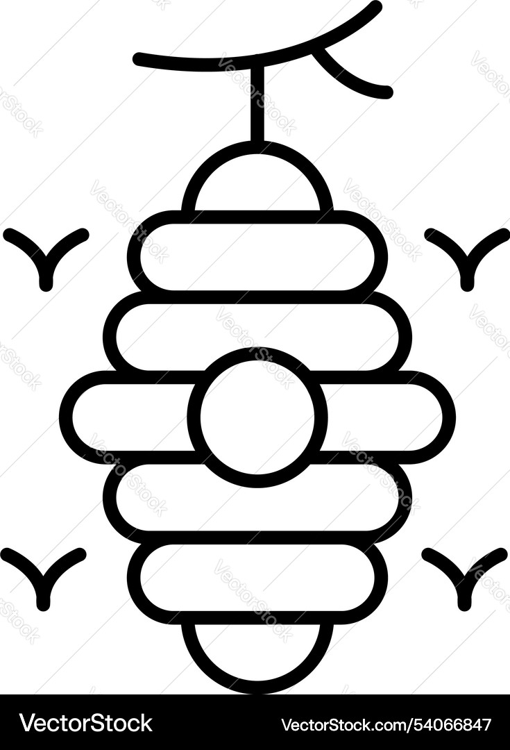 Beehive line icon design Royalty Free Vector Image