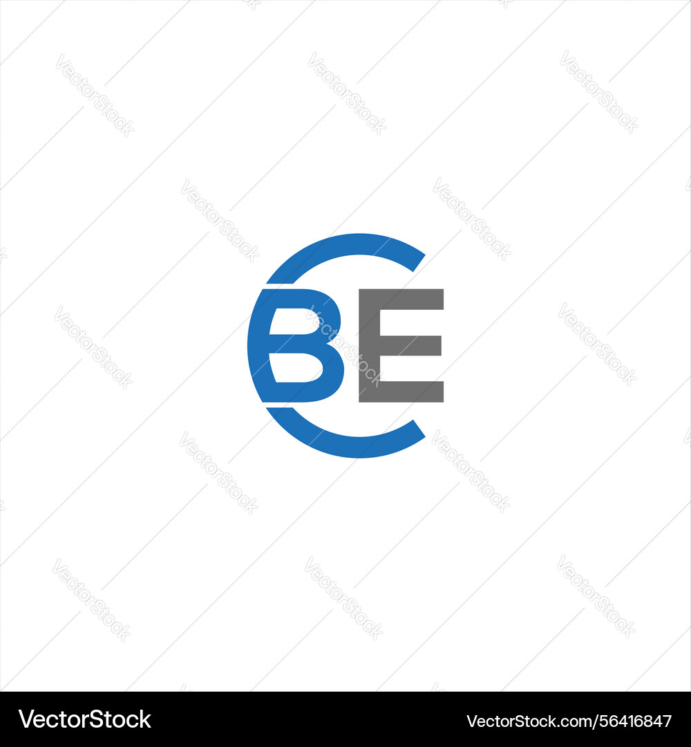 Cbe letter monogram initial unique modern flat Vector Image