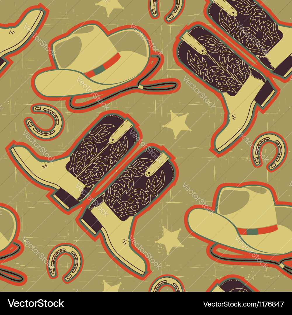 Cowboy seamless pattern for backgroundvintage Vector Image