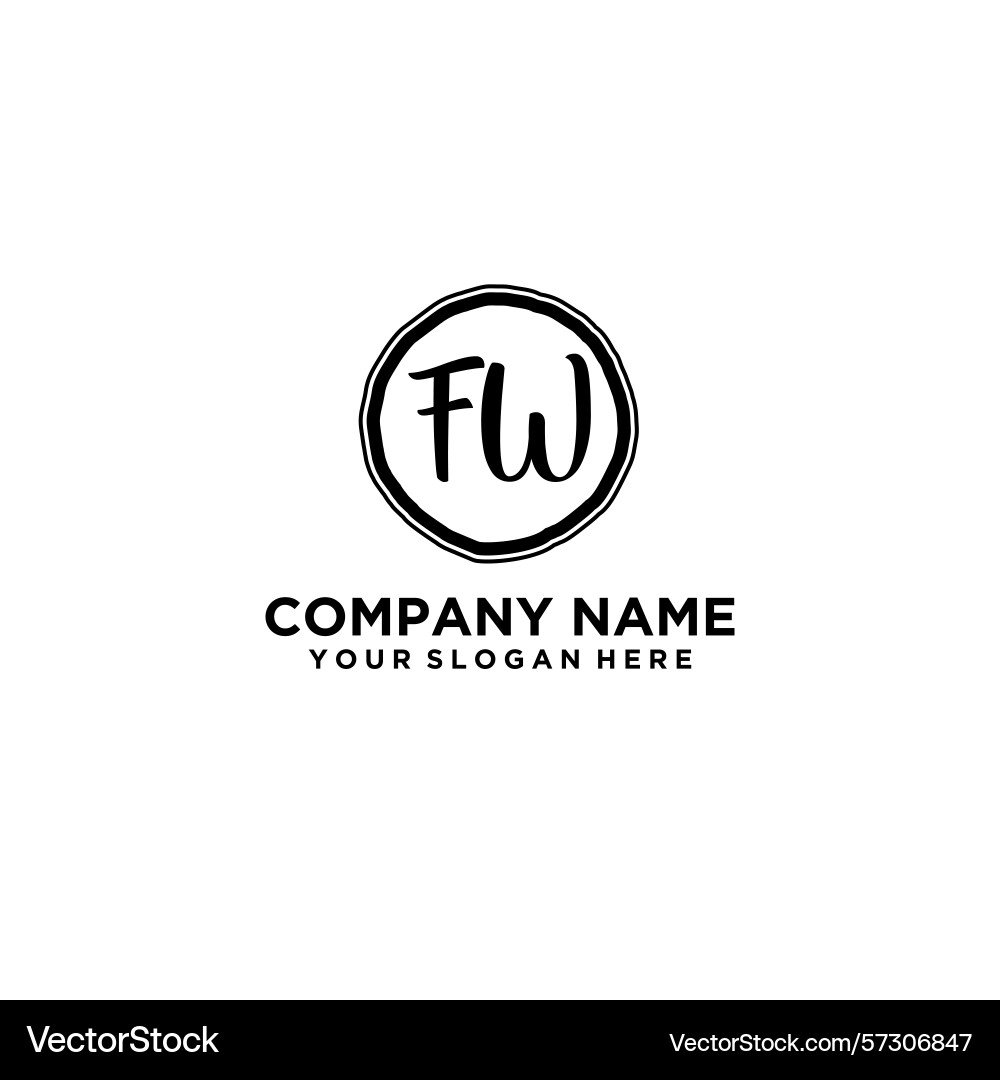 Elegant handwritten fw monogram logo collection Vector Image