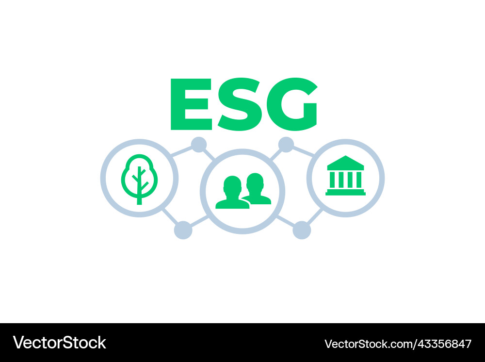 Esg environmental social governance art Royalty Free Vector