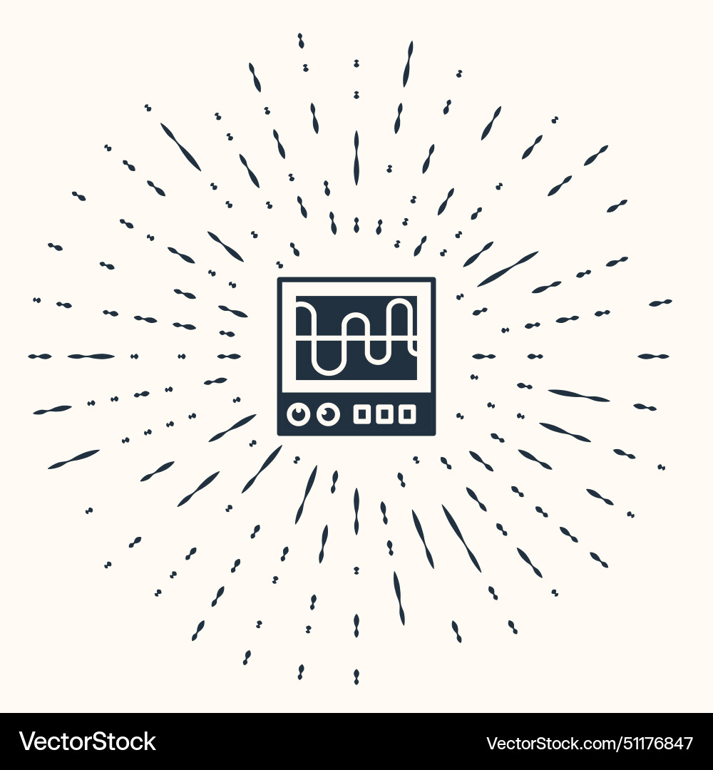 Grey oscilloscope measurement signal wave icon Vector Image