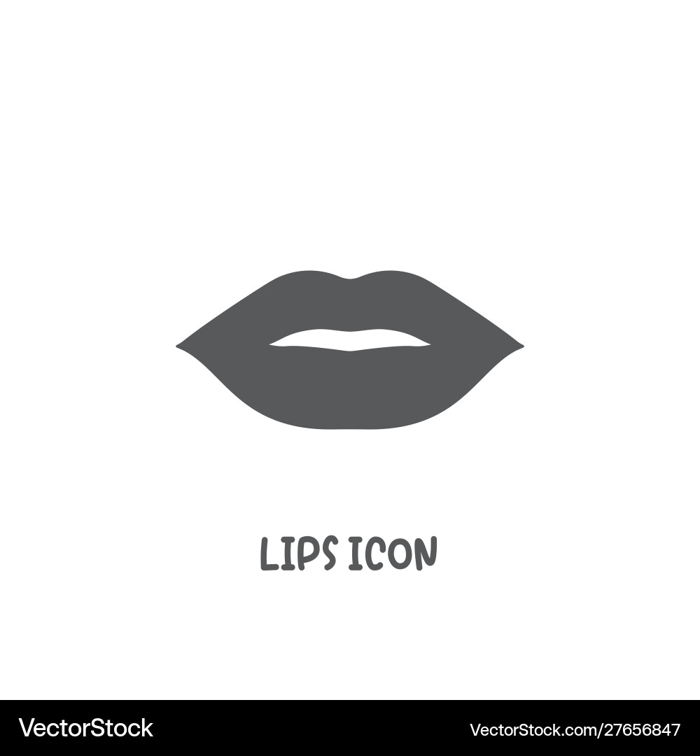 Lips icon simple flat style Royalty Free Vector Image
