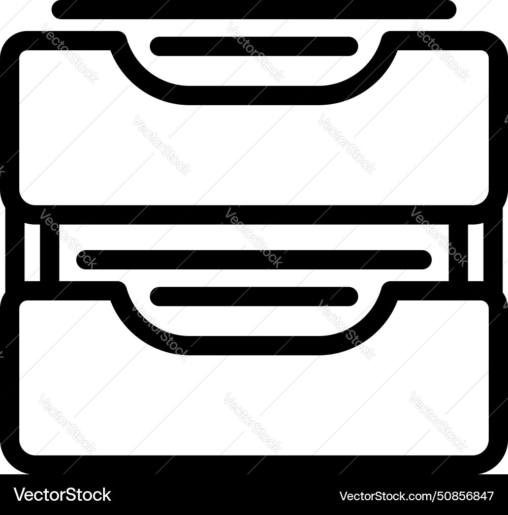 Plastic multi layer office tray icon outline Vector Image